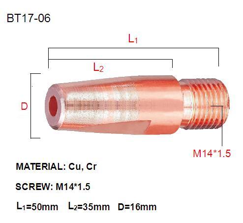 BT17-06 ф16x50 Contact Tip for the submerged arc welding machine