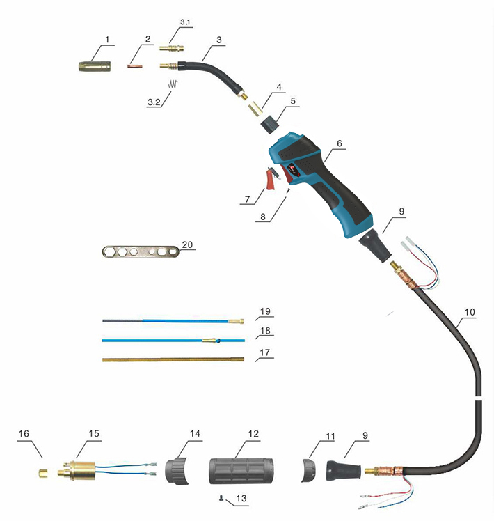 MIG 15 Welding Torch, Complete Set