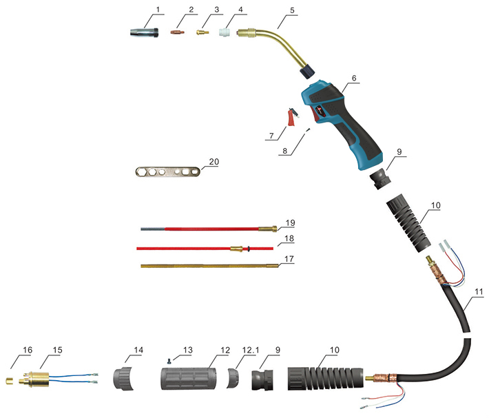 MIG 24 Welding Torch, Complete Set